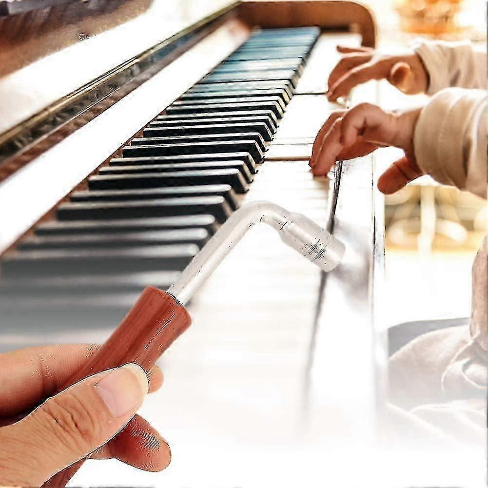 Professional Piano Tuning Wrench L Shape Stainless Steel Wooden Handle ...