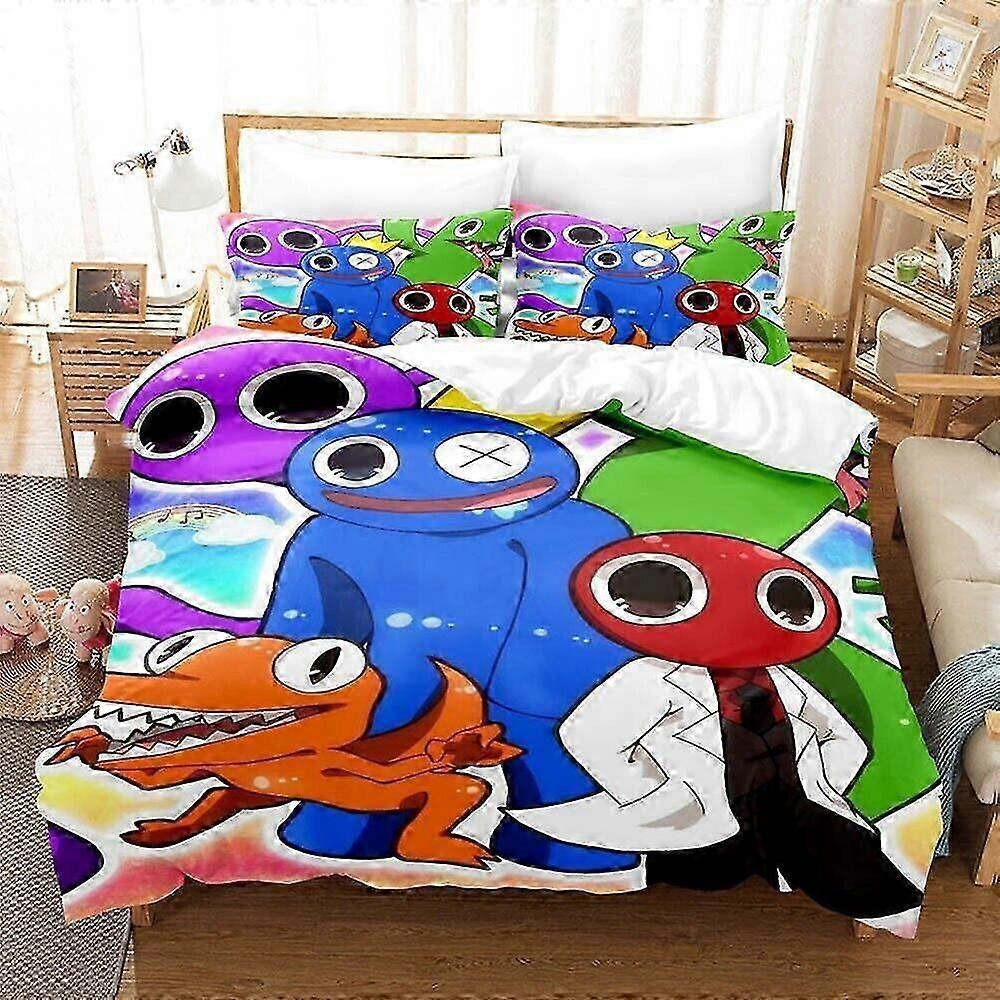 v4017 Bed Sheets Game Rainbow Friends Printed 3 Duvet Cover Set Doona ...