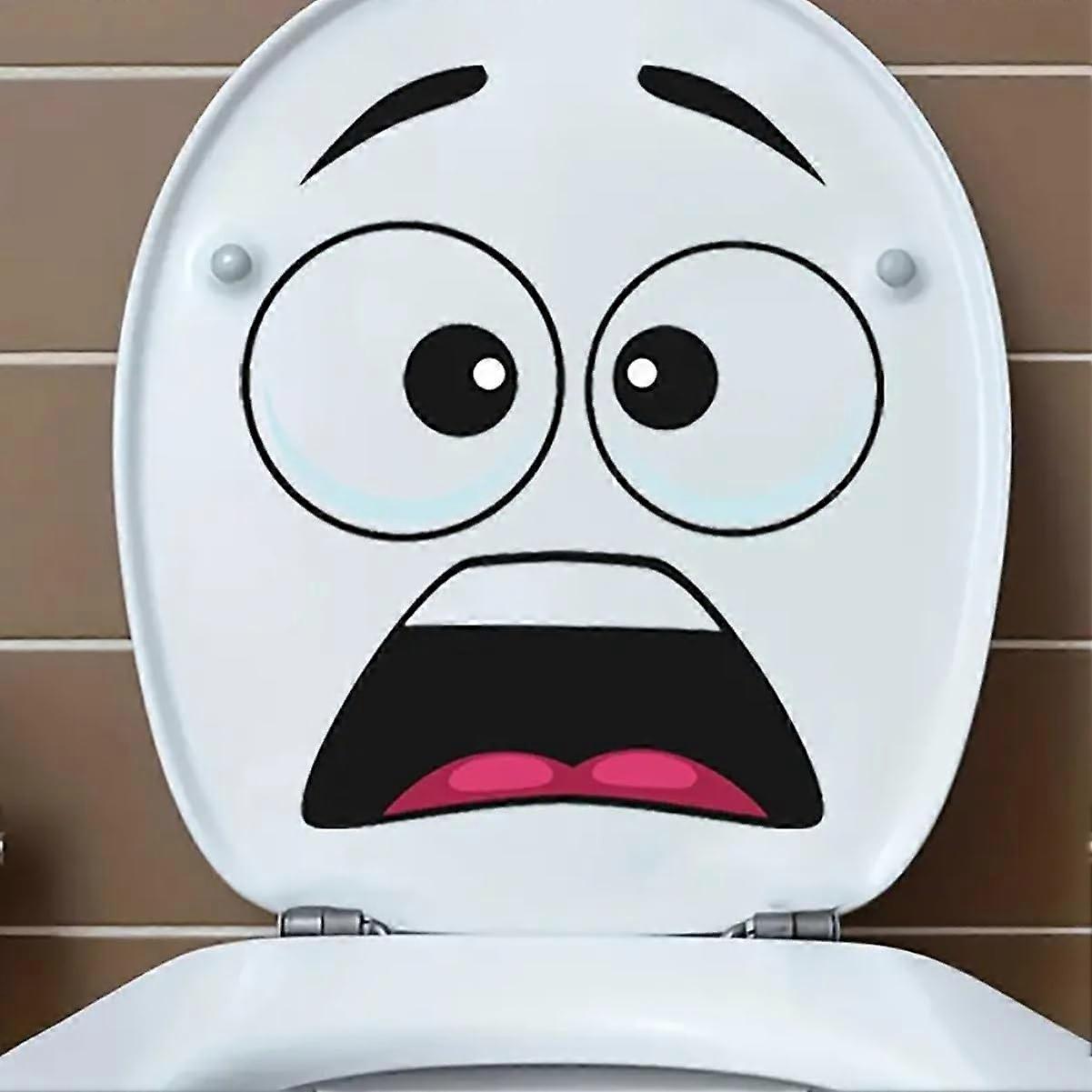 Surprised Face Toilet Decal, Funny Toilet Stickers for Bathroom | Fruugo UK