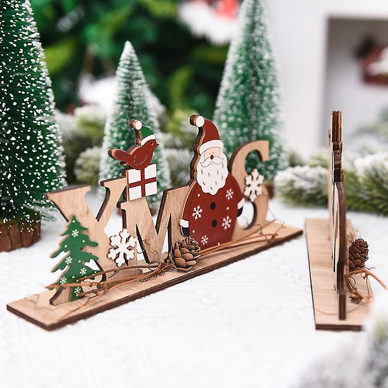 Christmas Wooden Table Sign Santa Claus Tabletop Sign Snowman Xmas ...