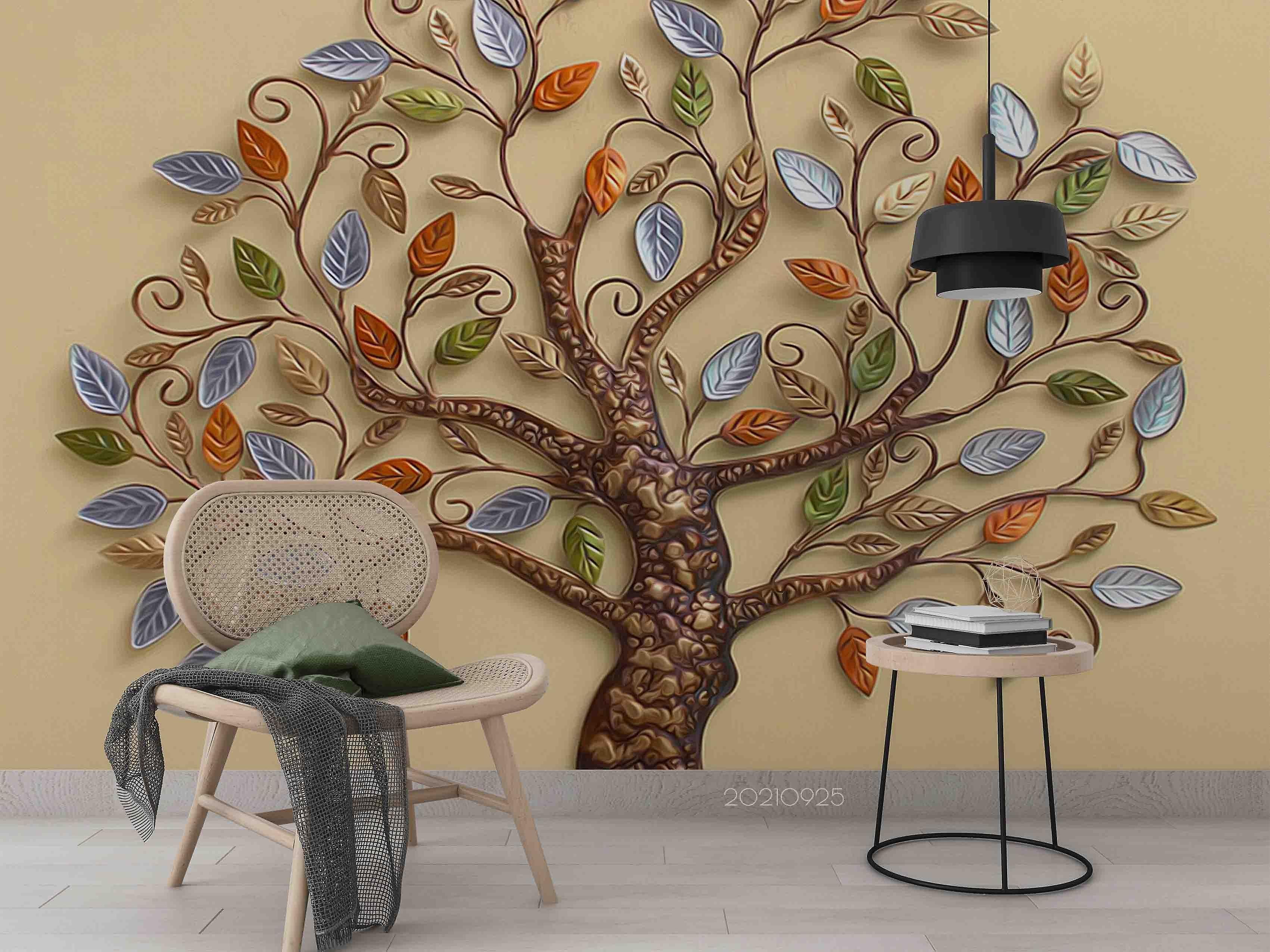 3D Art Tree Leaf Wall Mural Wallpaper Lqh 286 | Fruugo US