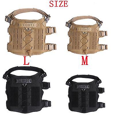 L Brown Tactical Dog Backpack Pet Tactical Vest Detachable Pouches ...