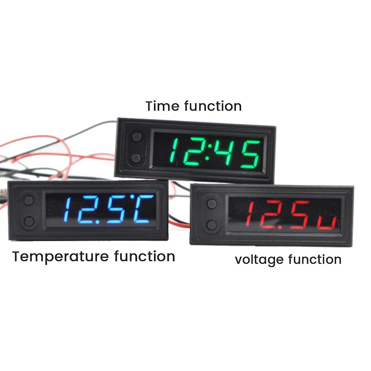 Car Clock Universal Automotive Digital Clock Date 3 in 1 LCD Display ...