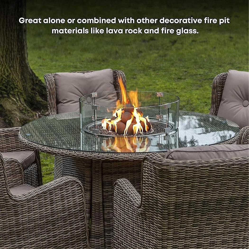 Ceramic Fire Balls, Set Of 10 Round Fire Set For Indoor And Outdoor ...