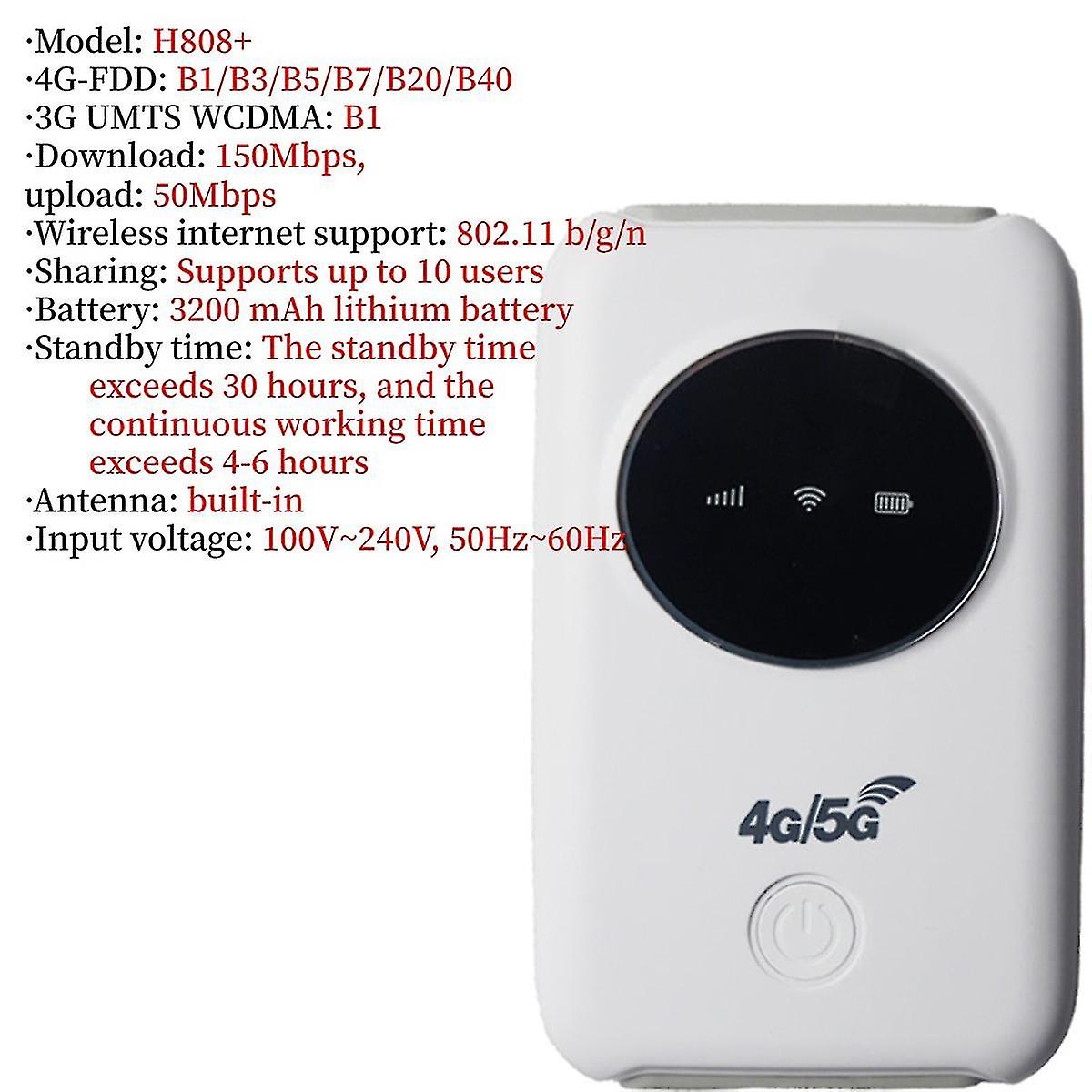 H808+ Mobile WiFi Router 4G Lte 150Mbps Portable Pocket Modem Mini ...