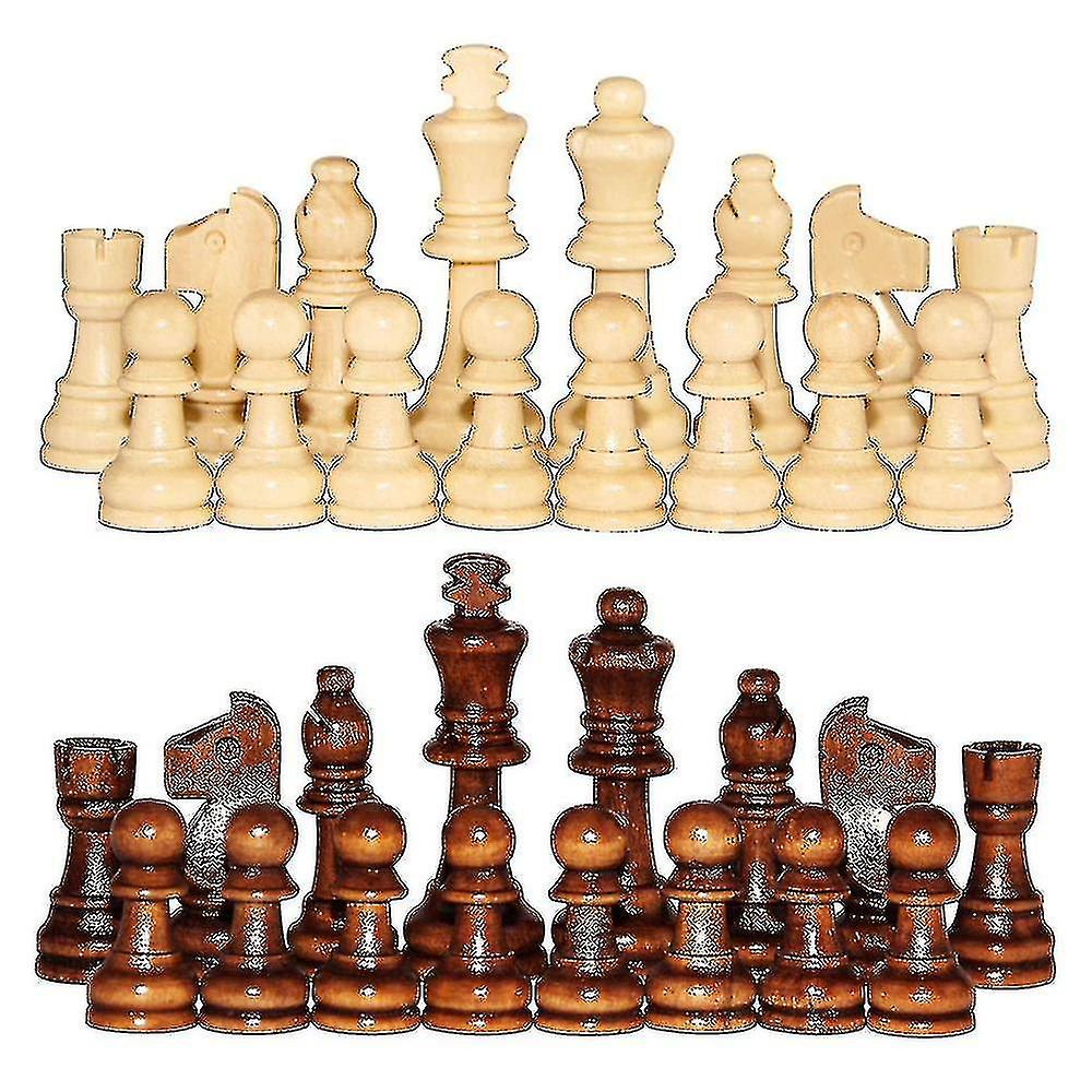 Chess Sets Wooden Chess Set Large Premium 32 Piece Wooden Carved Large ...
