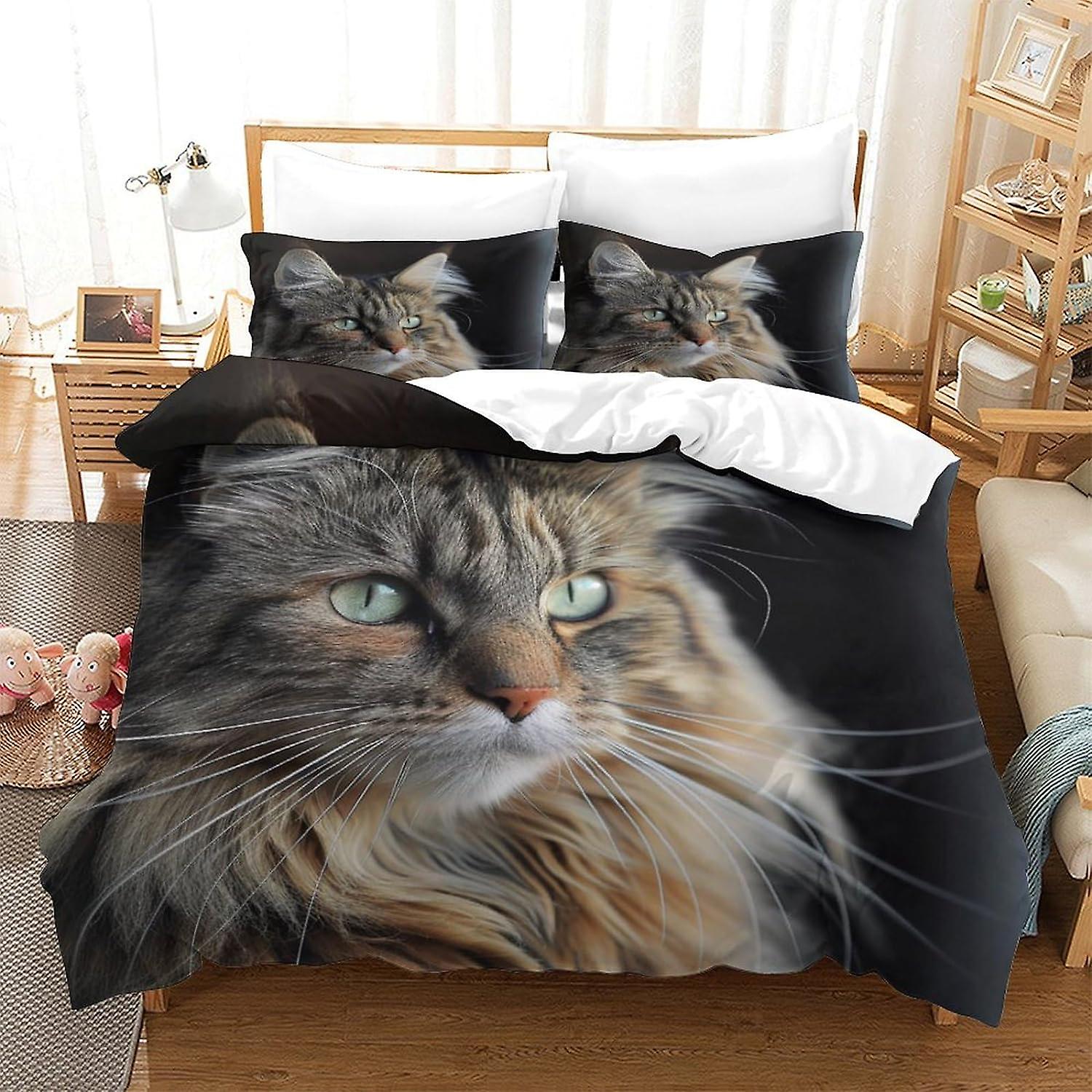 Norwegian Forest Cat Duvet Cover Quilt Cover 3D Print Cute Animals for ...