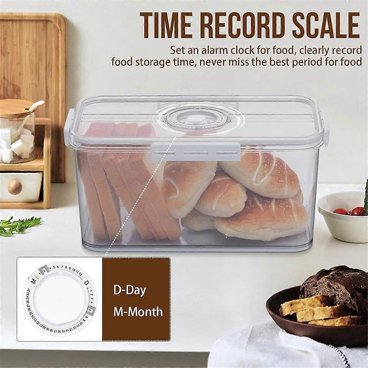 Bread Box for Your Kitchen Counter - Sealed Freshness with Time ...