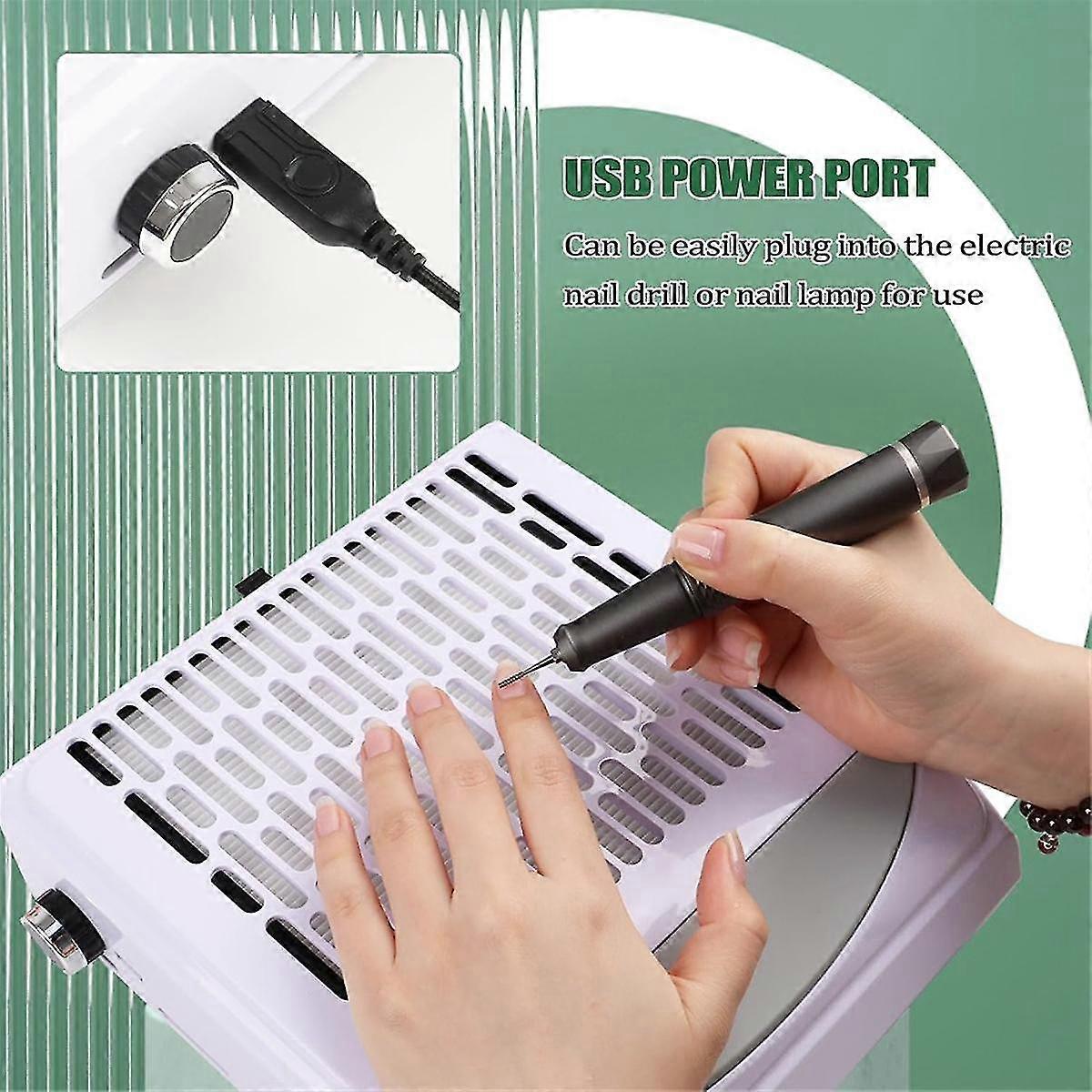 Nail Dust Collector for Manicure, 100W Extractor Vacuum Dust Collector ...