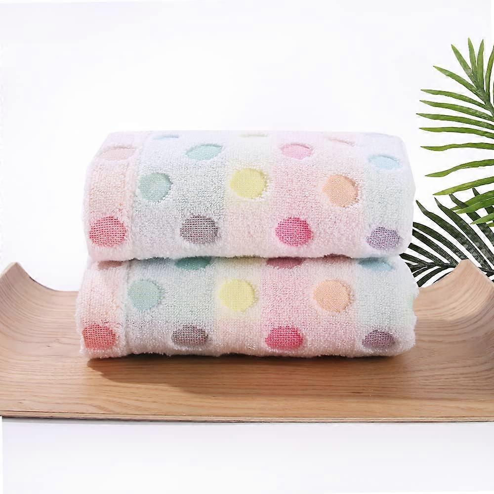 Cotton Hand Towels Colorful Polka Dot Pattern Soft Absorbent Towel 35 ...