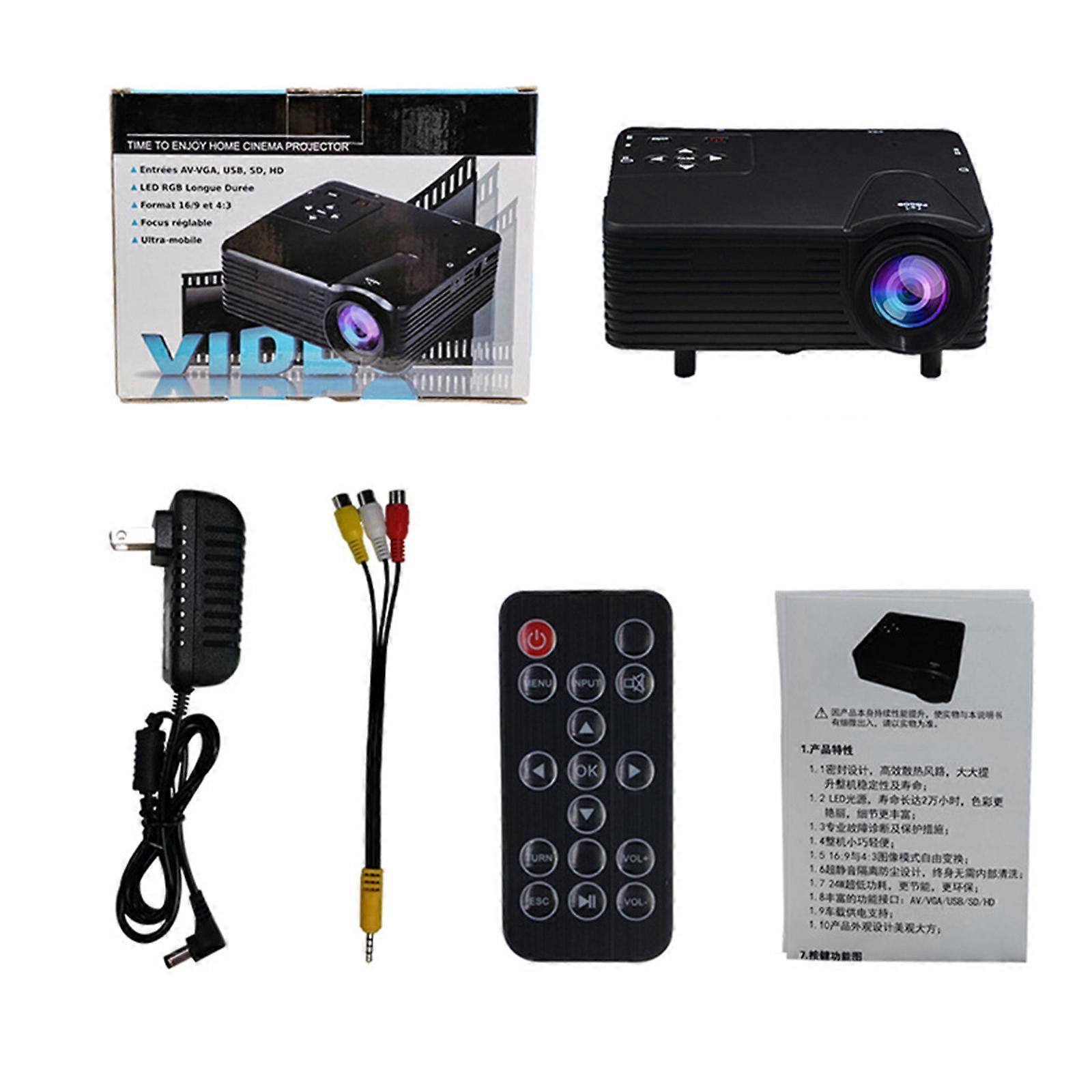 Mini 1080P LED Projector Home Theater Cinema Player HD Multimedia VGA ...
