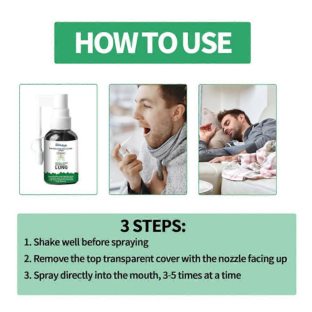 3x Herbal Lung Cleanse Spray Mist-Powerful Lung Support Clean ...