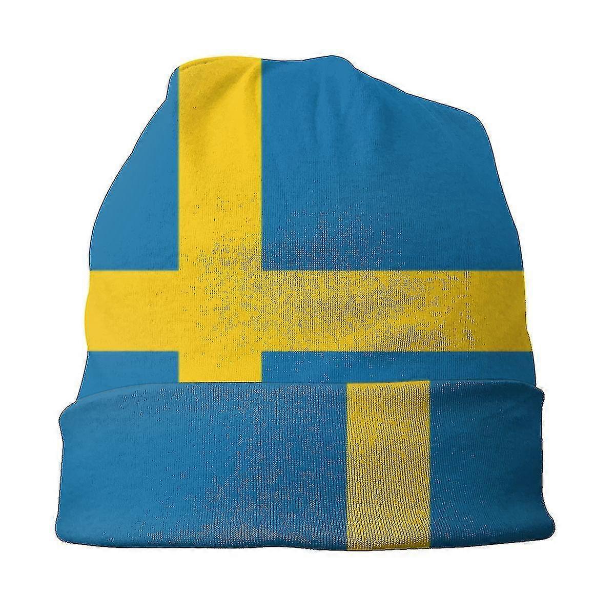 Flag Of Sweden Slouchy Beanie Men Women Unisex Streetwear Winter Warm ...