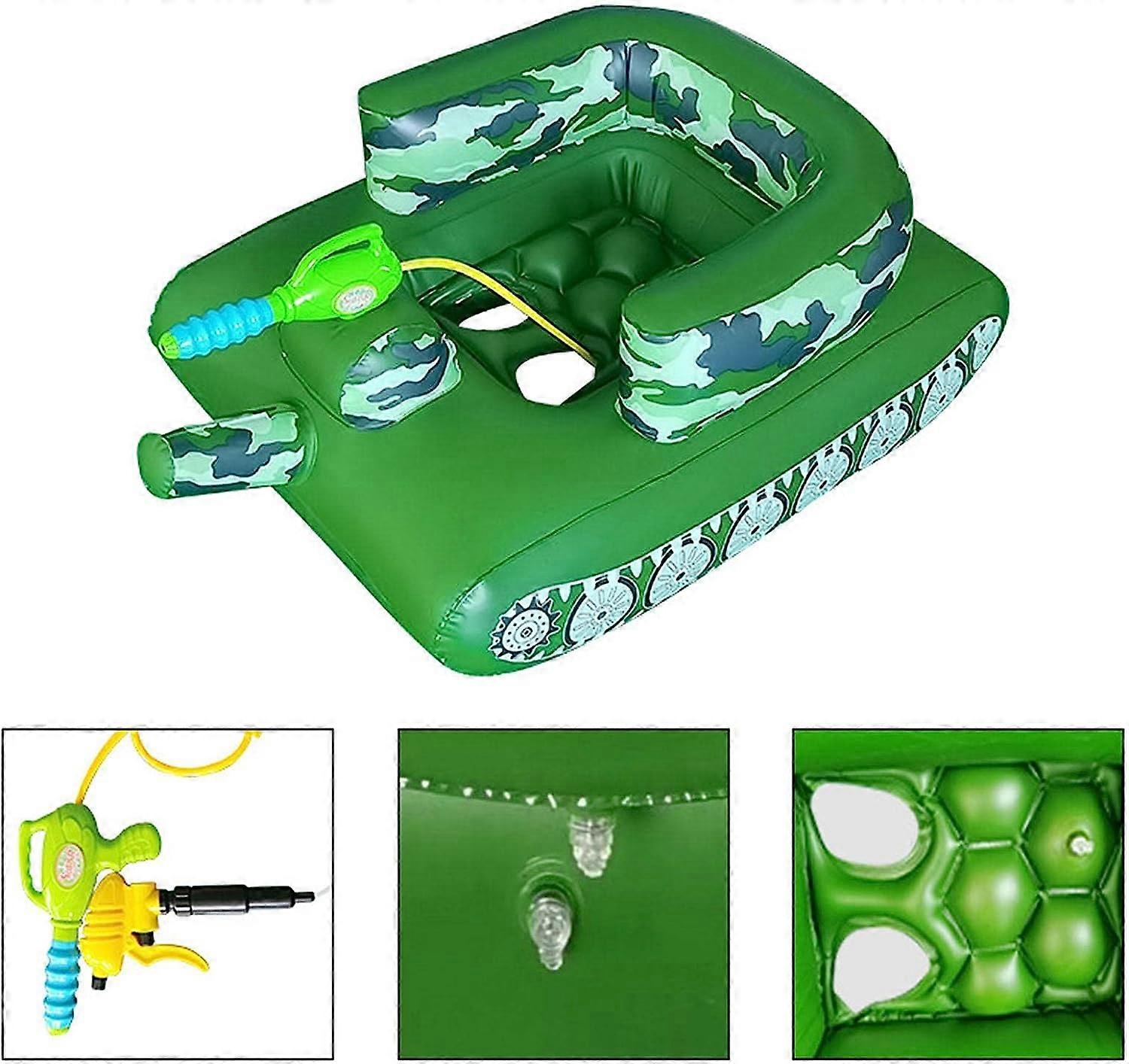 Inflatable Tank Float, Pool Floats Tank Shape with Water Cannons, Pool ...