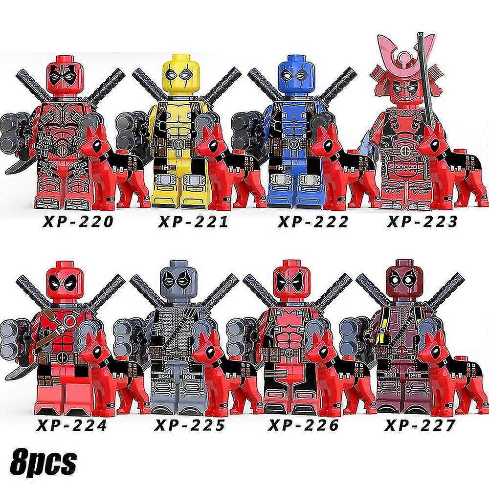 8 Pack Avengers Series Deadpool Action Figure Assembling Building Block ...