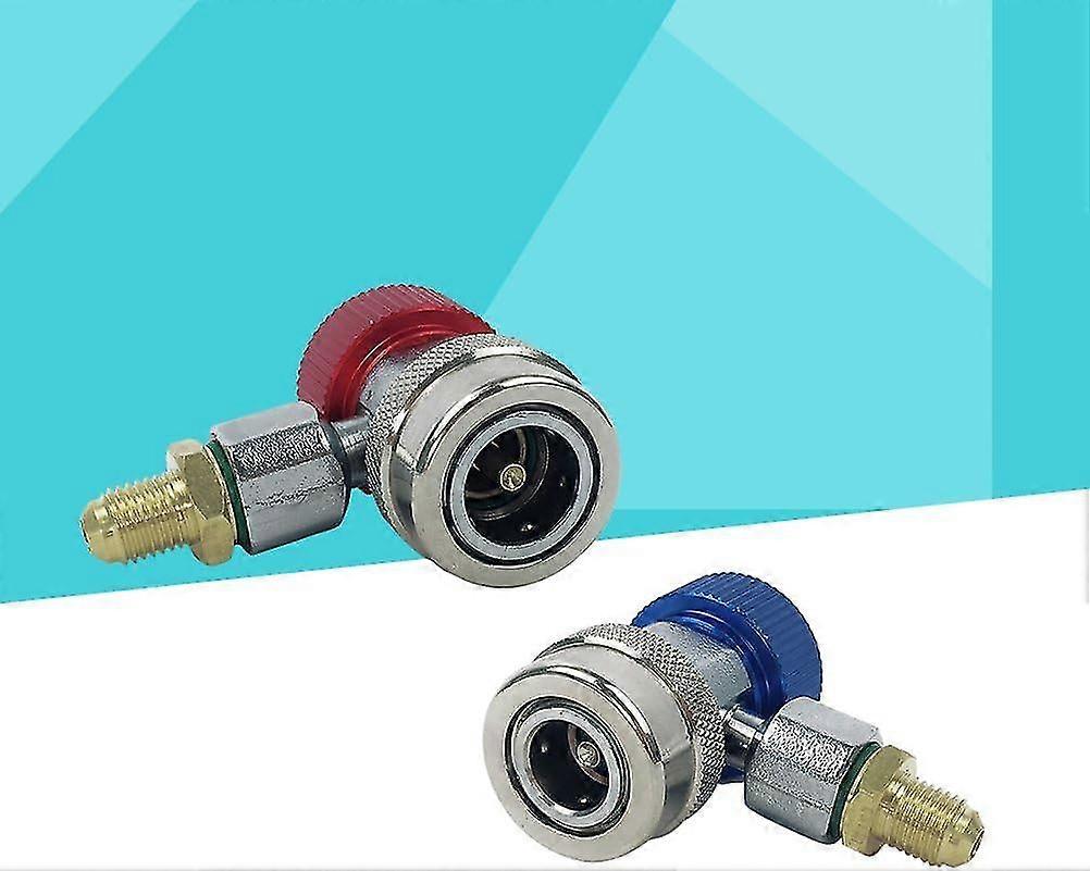 Adjustable Ac R134a Quick Coupler High Low Adapter Connector 1/4" Sae ...