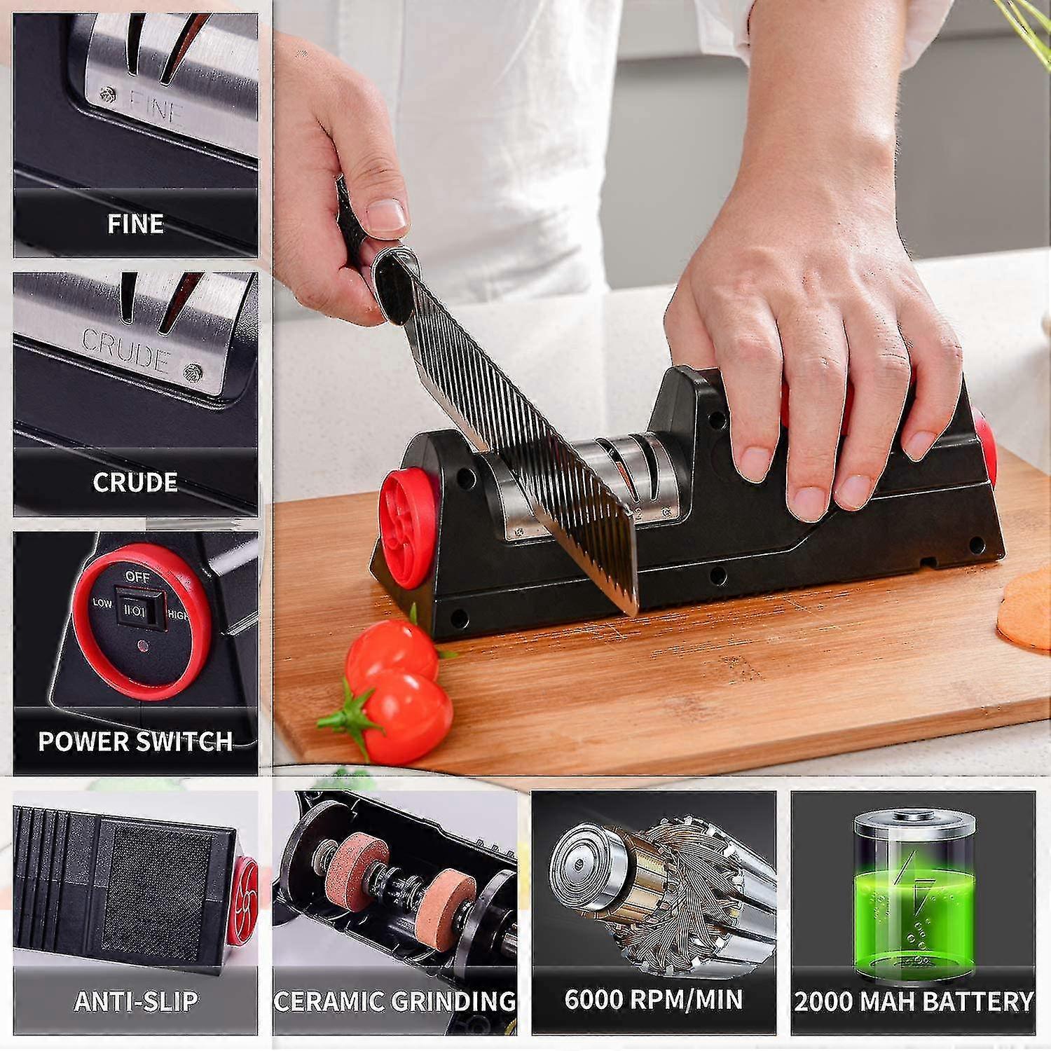 Electric Knife Sharpener, Kitchen Knife Sharpening, Sharpener Electric Tool For Chef Knife ...