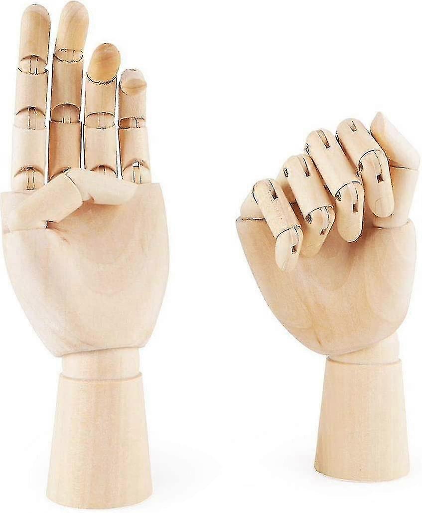 7 Inch Wooden Hand Model Flexible Moveable Fingers Manikin Hand Figure ...