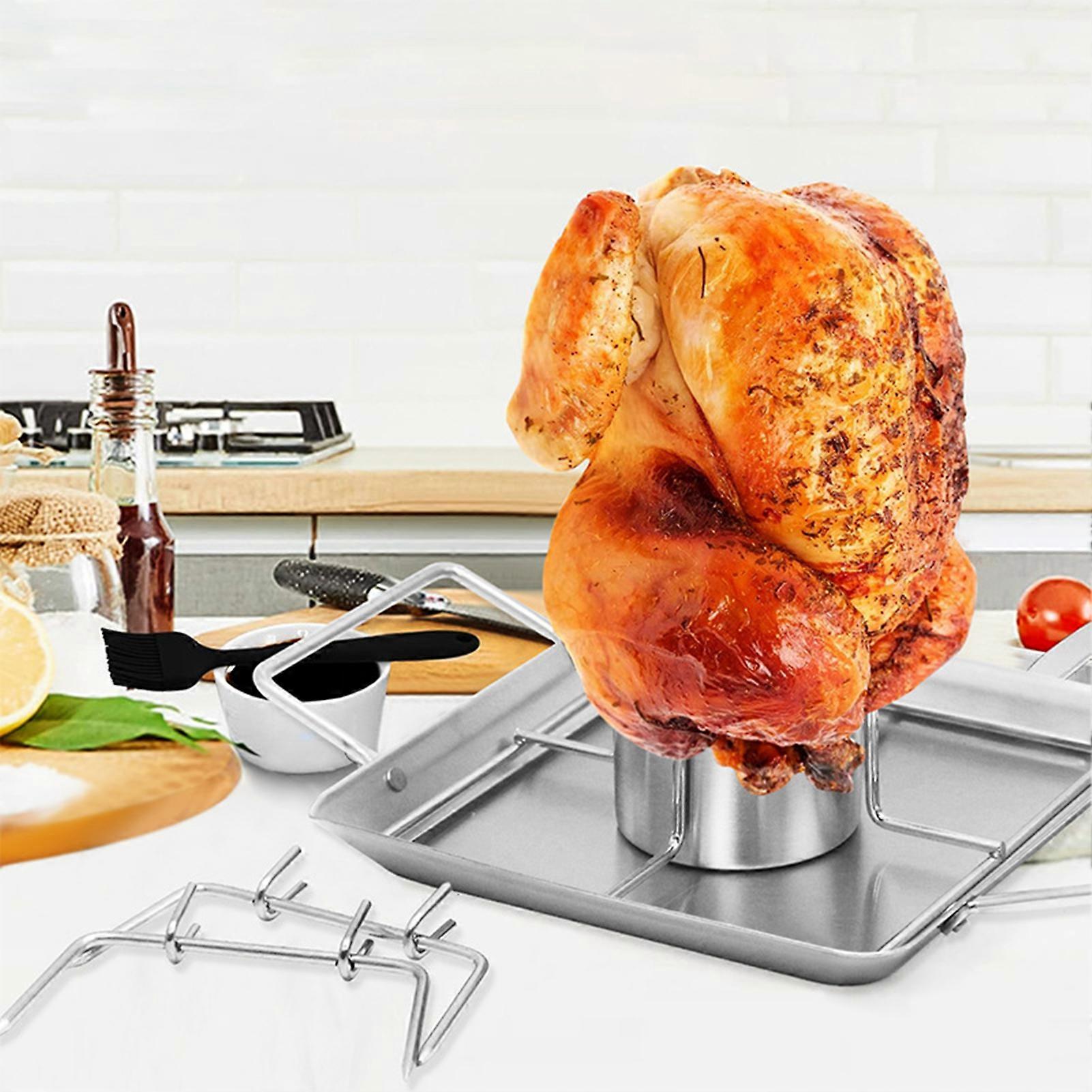 Turkey Roast Rack Easy to Clean Multi-Use BBQ Chicken Holder Stainless ...