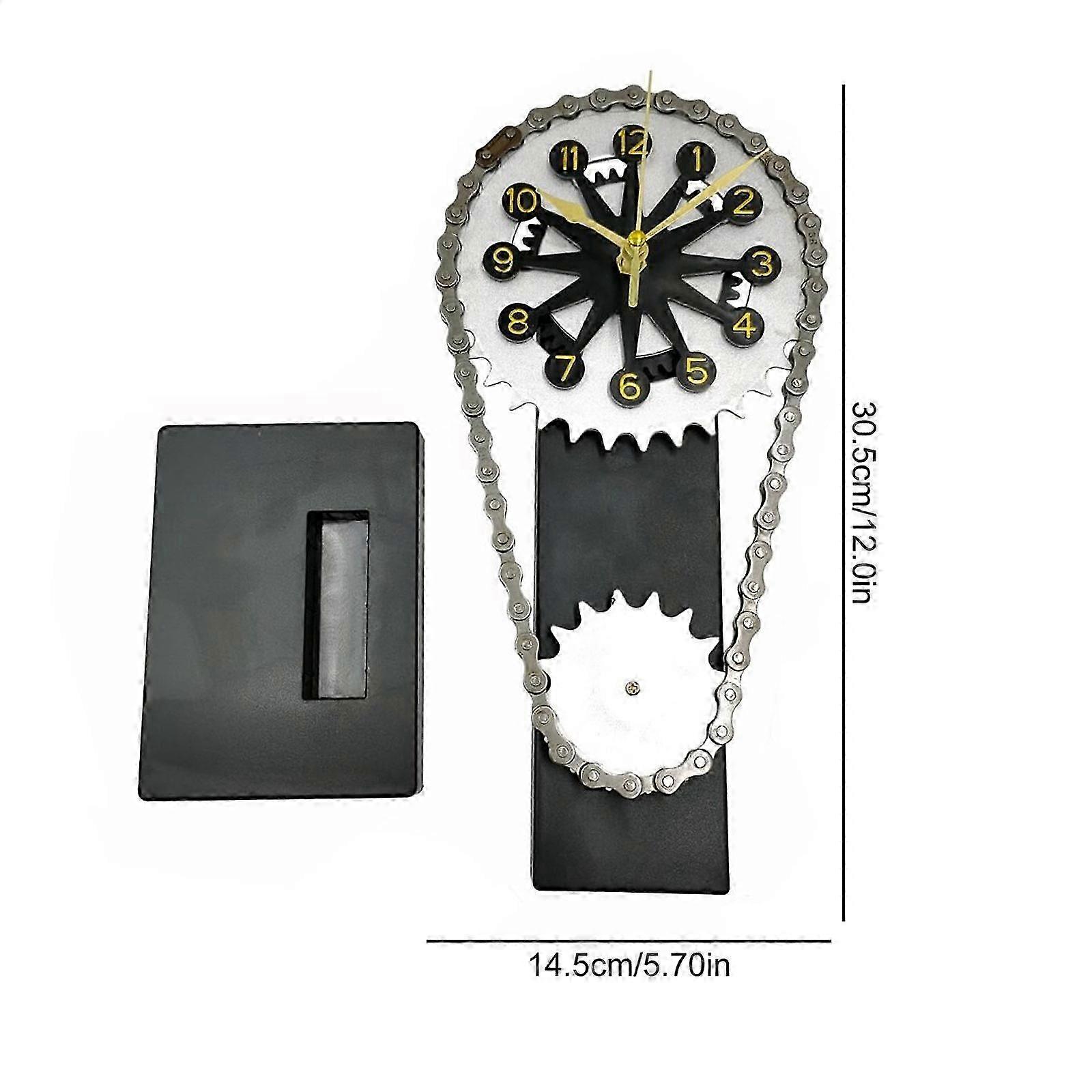 Vintage Table Clock Wall Clock Metal Edition Rotating Gear Clock Timing ...