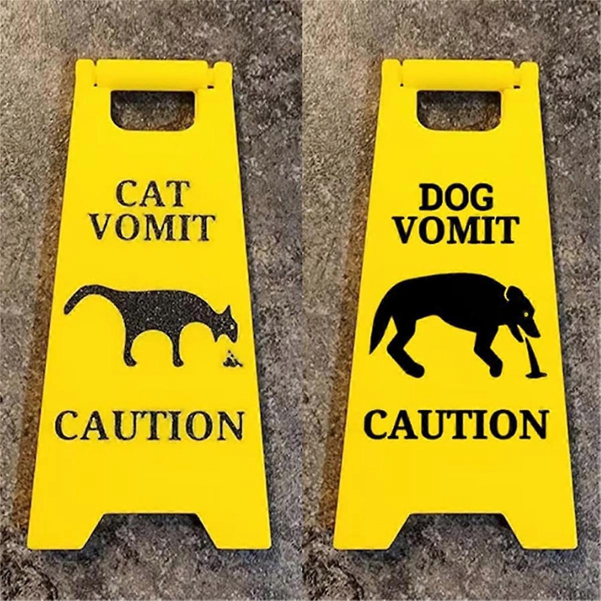 Dog Vomit Sign,4 Inch Vomit Wet Floor Sign,Dog Vomit Warning Sign ...