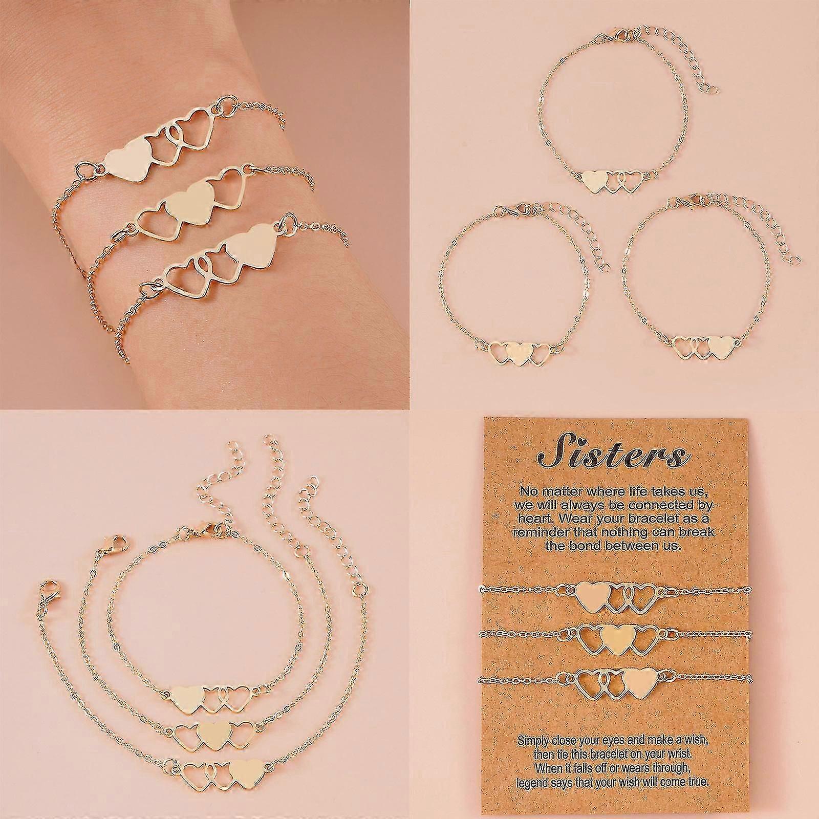 3pcs Family Sister Gift Pinky Promise Bracelets Rope For Best Friends ...