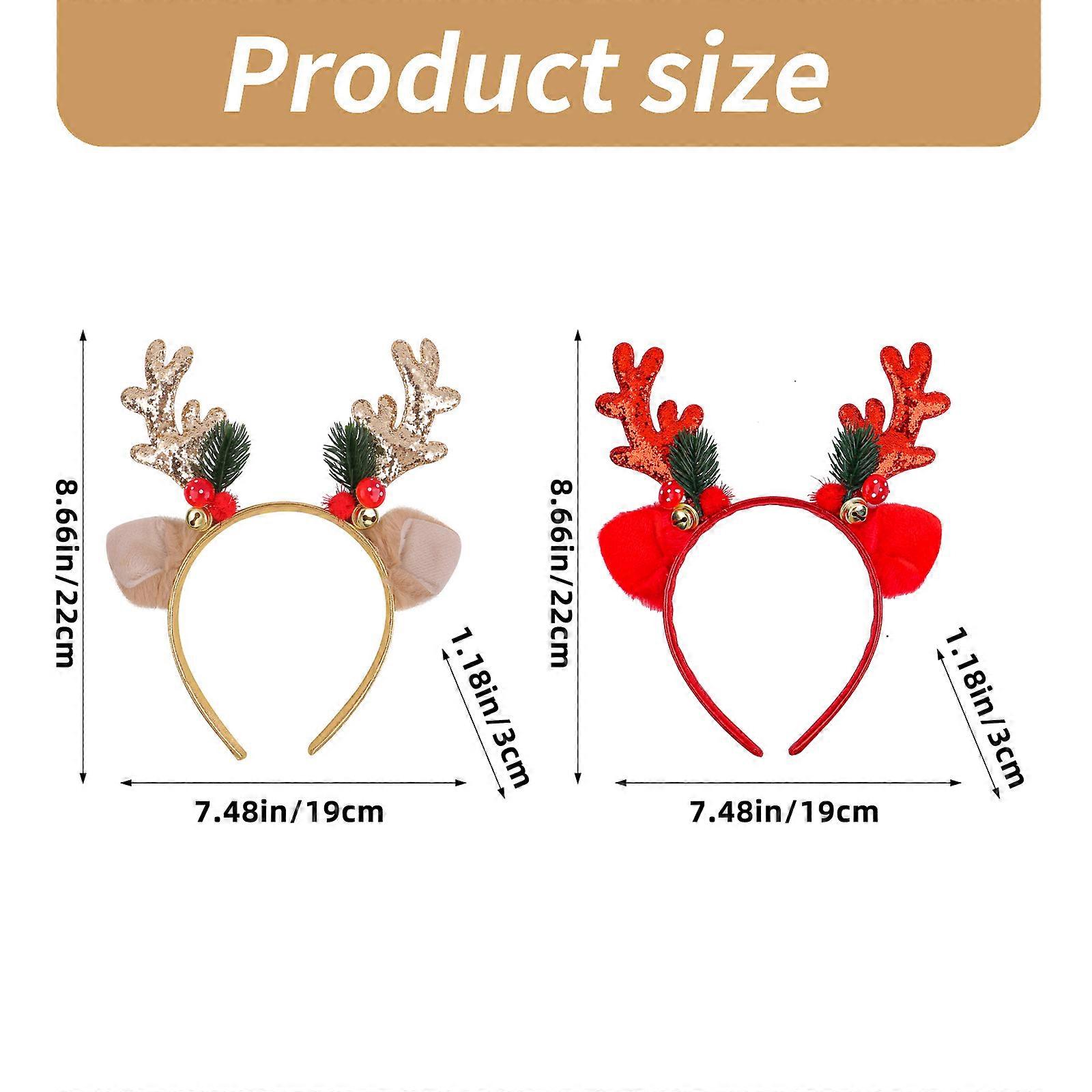 Christmas Reindeer Antlers Headgears Adjustable Size Reindeer Antlers ...
