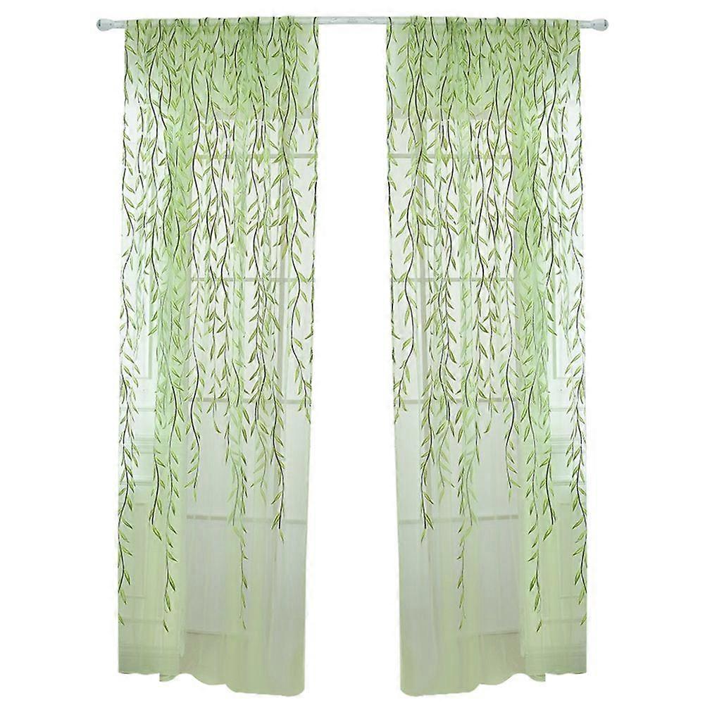 100 x 270 cm Wicker Print Sheer Vintage Embroidery Voile Window Panels ...