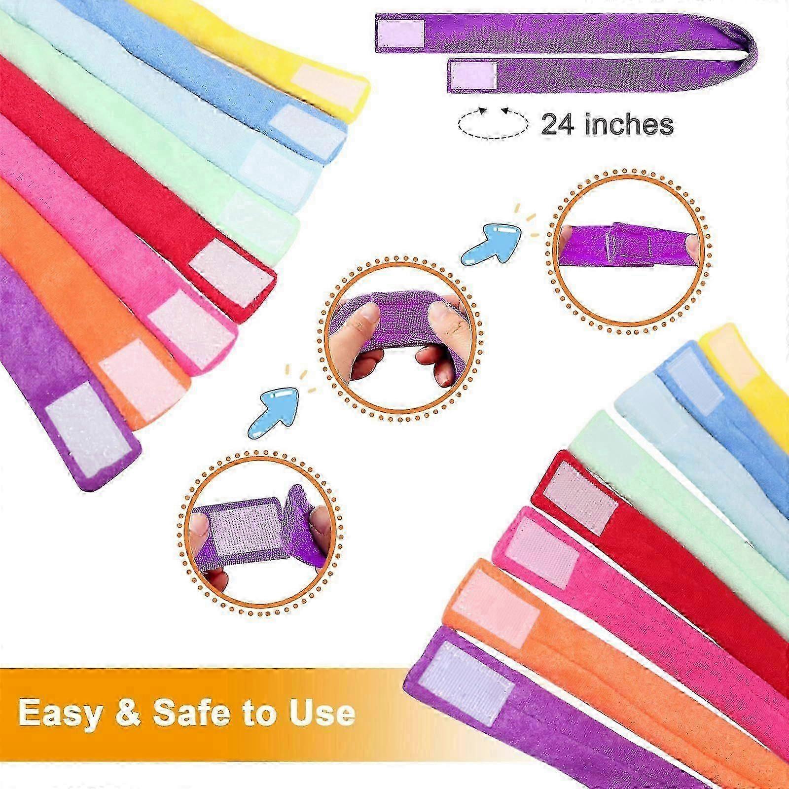 8 Pack Soft and Absorbent Terry Cloth Teething Chew Necklaces ...