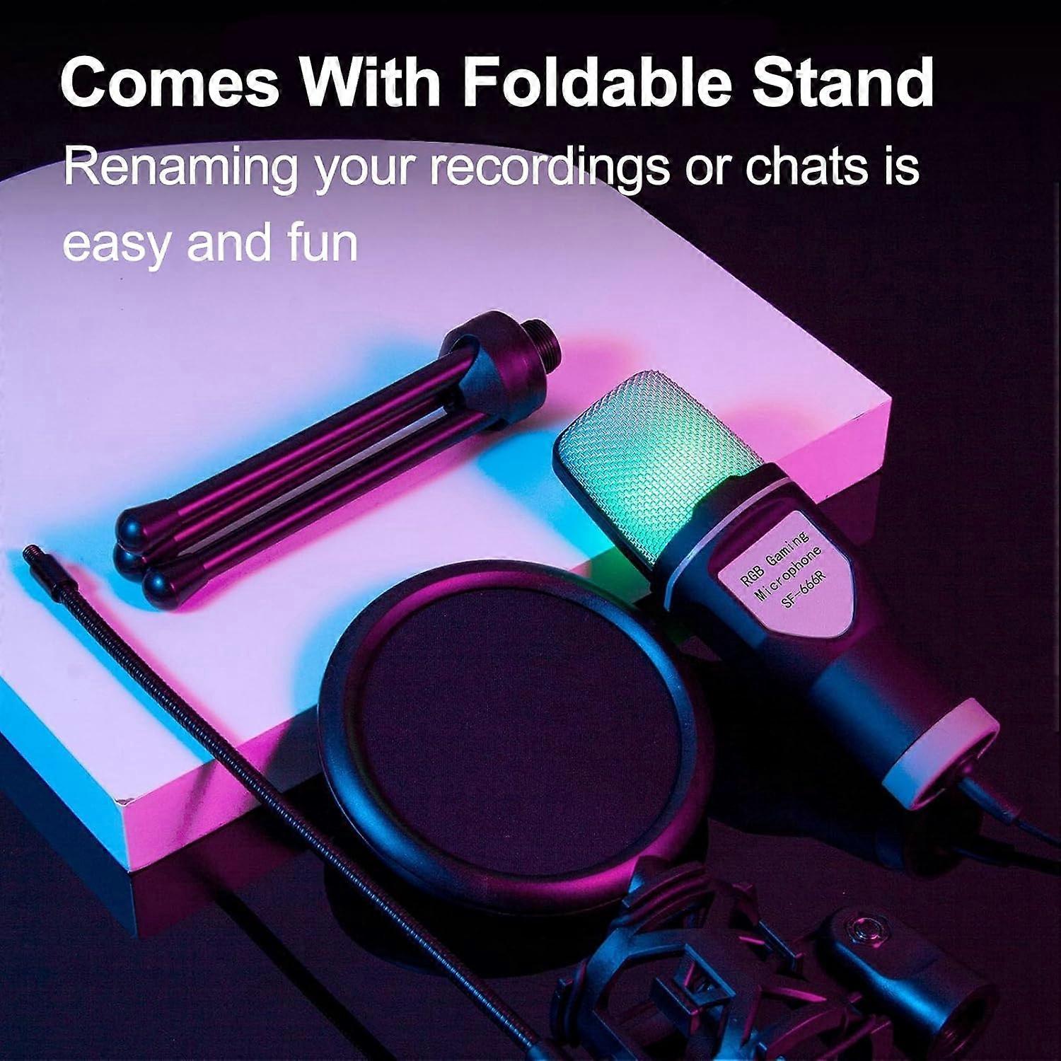 Classic net red Condenser Wheat RGB Seven-Color Luminous Microphone ...