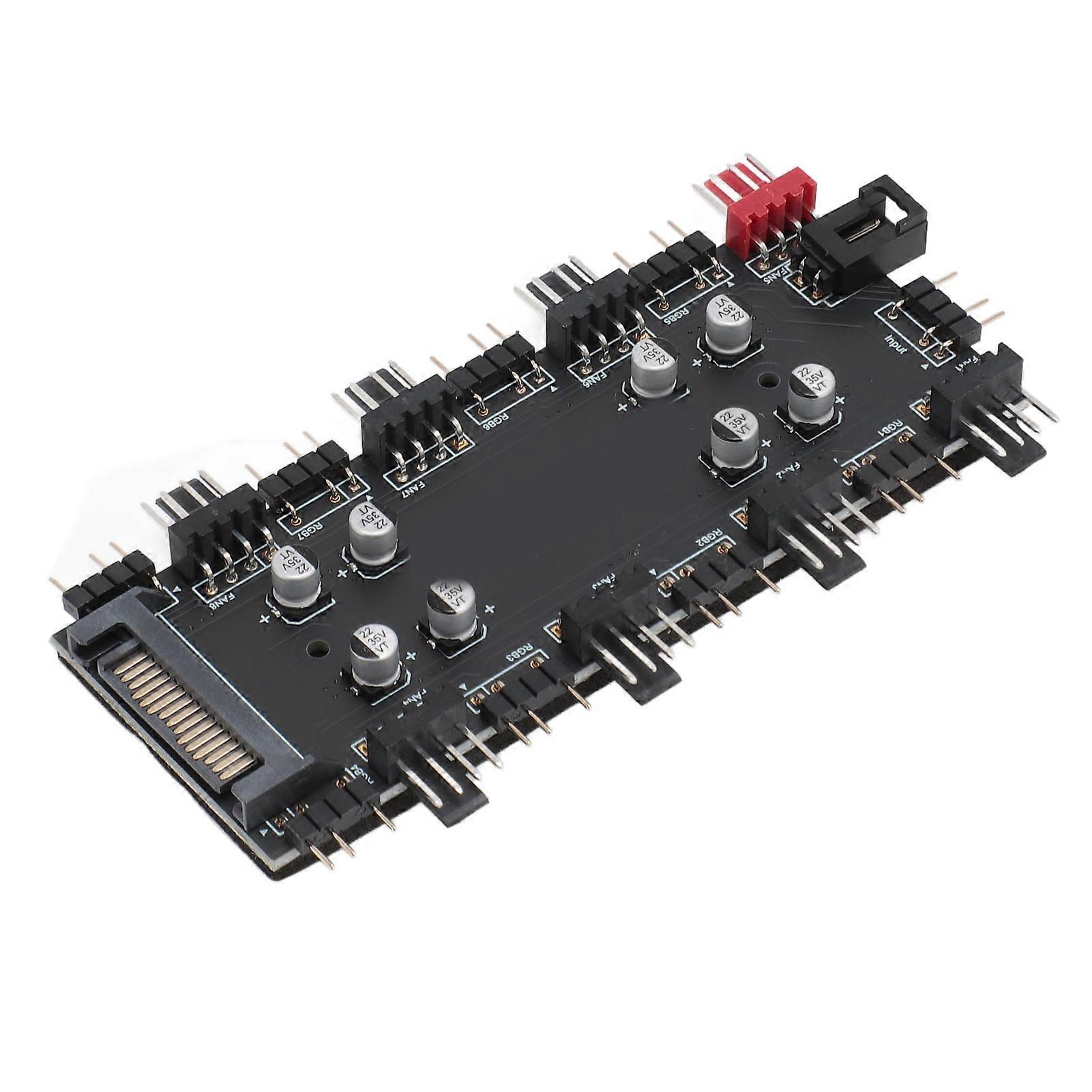 ARGB PWM 2 in 1 Hub 8 Way 5V 3 Pin ARGB HUB and 8 Way 12V 4 Pin PWM Hub ...