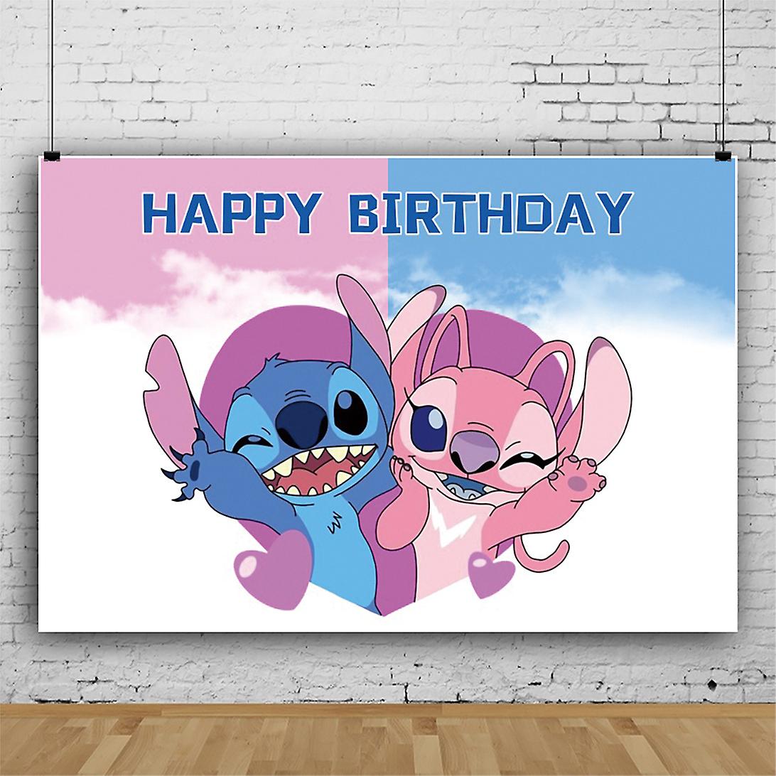 Pink Lilo & Stitch Theme Photography Vinyl Backdrops Custom Girls ...