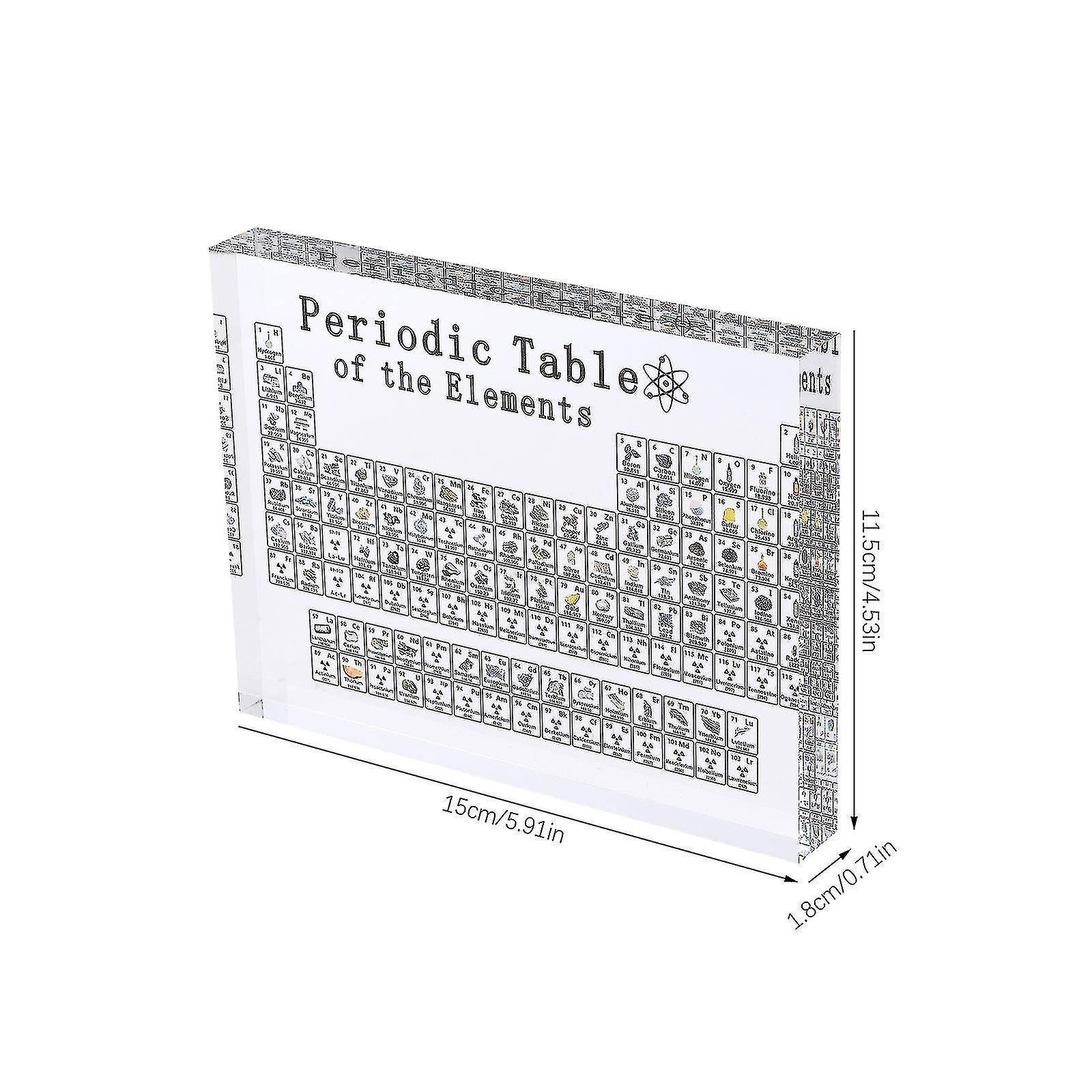 Periodic Table With Real Elements Inside, Acrylic Periodic Table With ...
