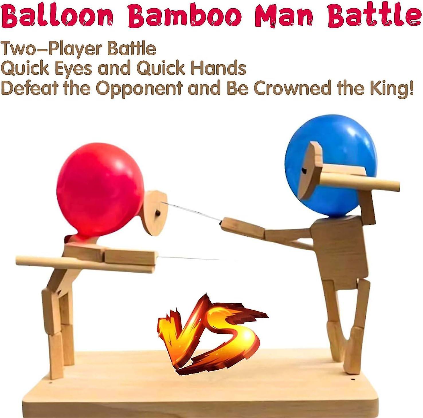 Handmade Wooden Fencing Puppet -2024 New Balloon Bamboo Man Battle, A ...