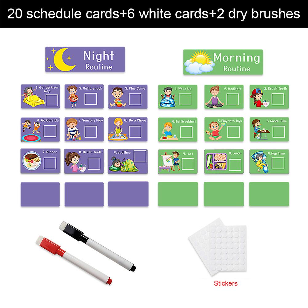 Daily Routine Chart for Toddler 2 in 1 Morning Night Visual Schedule ...