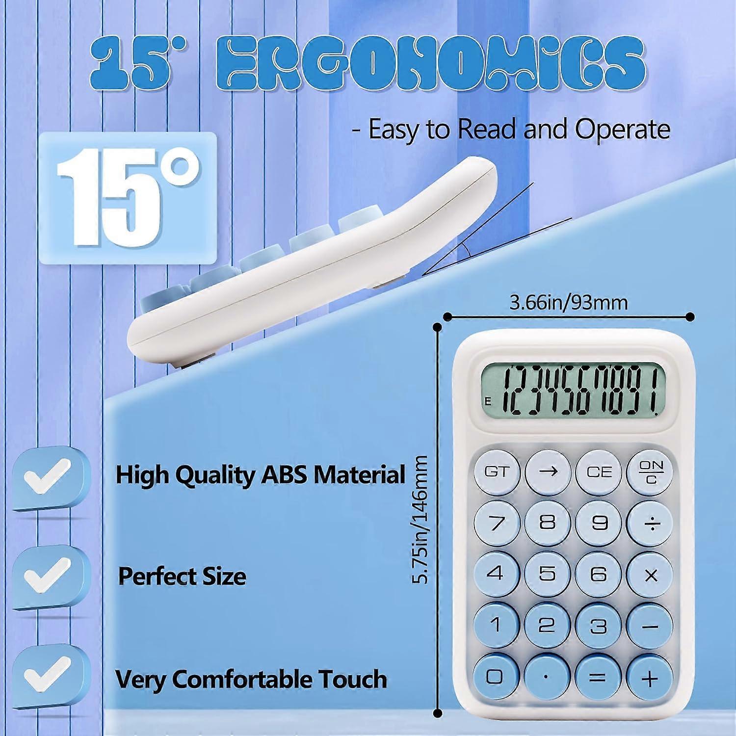 Mechanical Switch Calculator,10 Digits,Large LCD Display,Blue Gradient Desktop Calculator Big ...