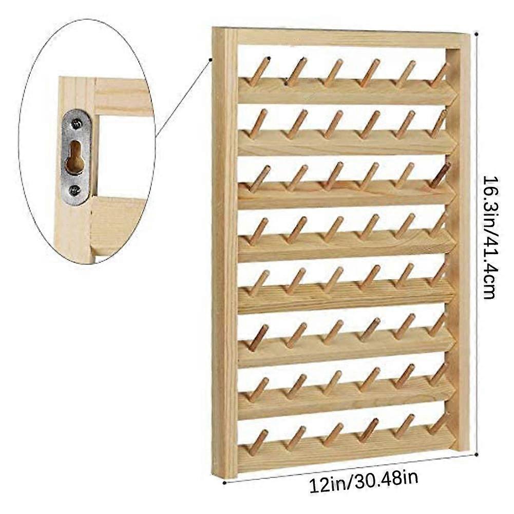 Thread Stand Rack 48 Spool Foldable Wood Hold Organizer Wall Mount Cone ...