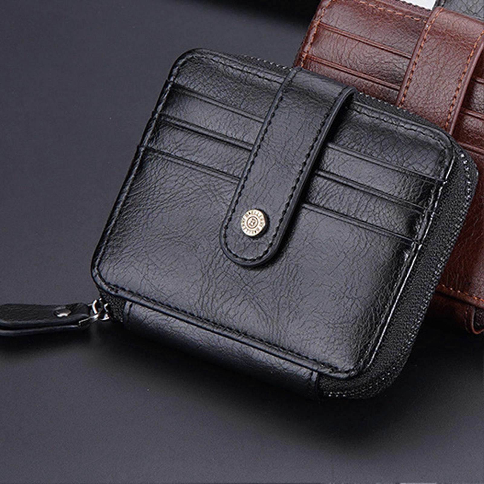 Zipper Closure Men\'s Wallet Buckle Wallet PU Leather Card Holder for ...