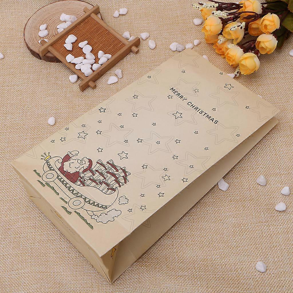 8 Stk Kraft Papir Julegave Kjeks Kjeks Snack Bag Fest Bowknot Bryllup ...