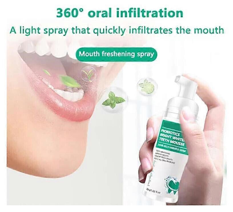 1/2/3Pcs Probiotics Bright Whitening Teeth Mousse Oral Repair Mousse | Fruugo UK