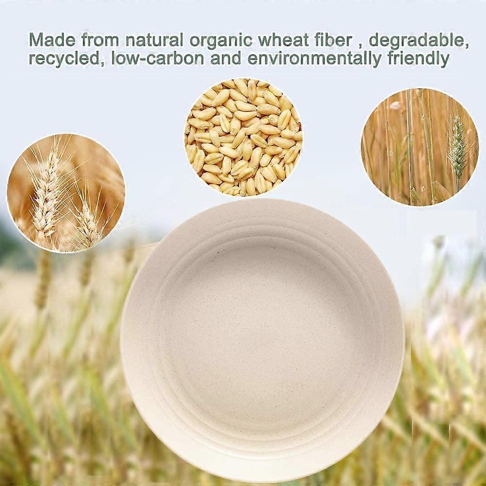 [Pacote de 8] Pratos de palha de trigo 9 polegadas pratos de jantar ...