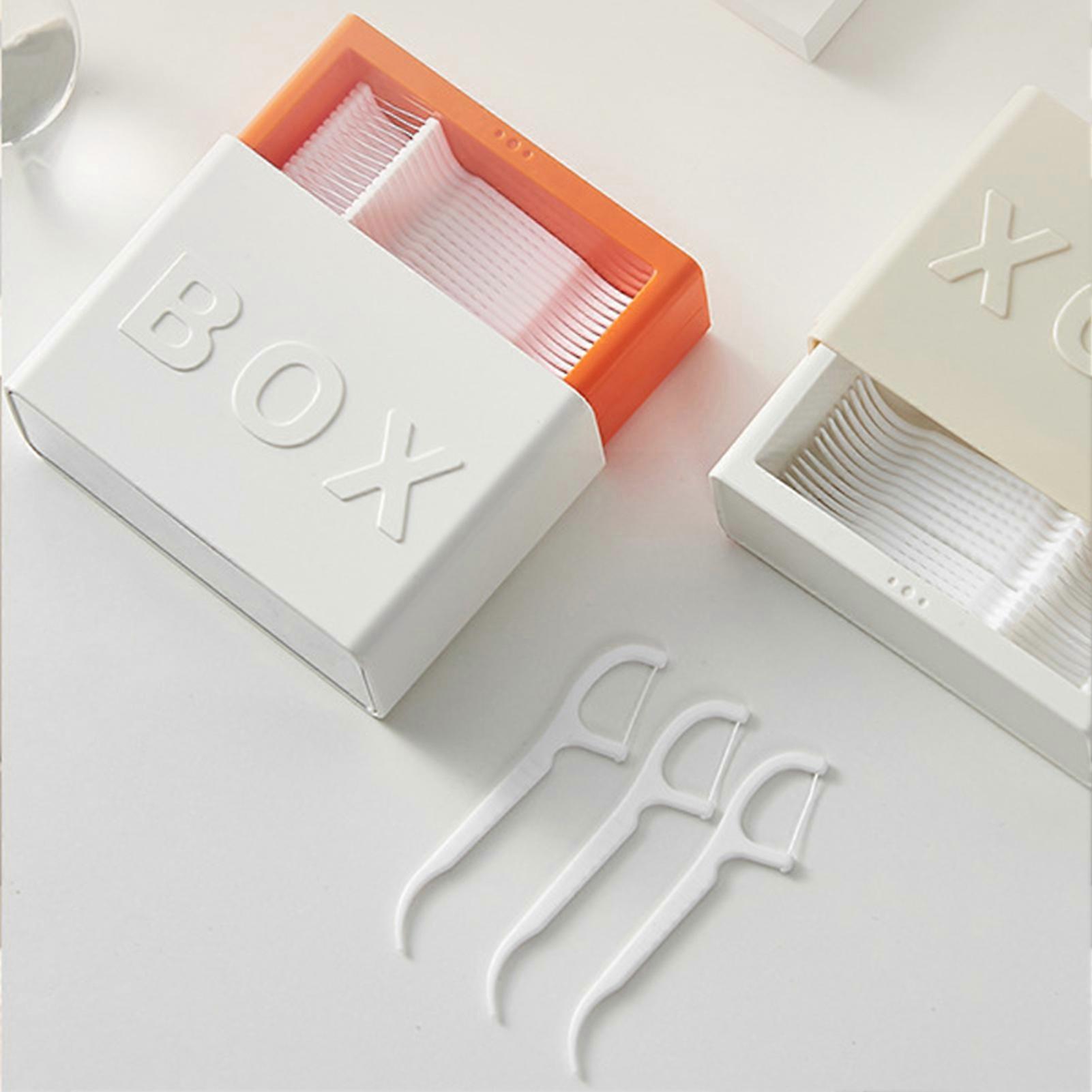 Dental Floss Storage Box with Mirror Large Capacity Pop-Up Cover Design ...