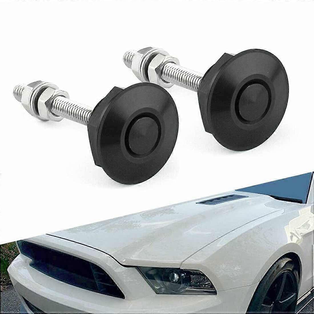 2 PCS Push Button Quick Release Hood Pins Lock Clip Car Bumper Latch ...