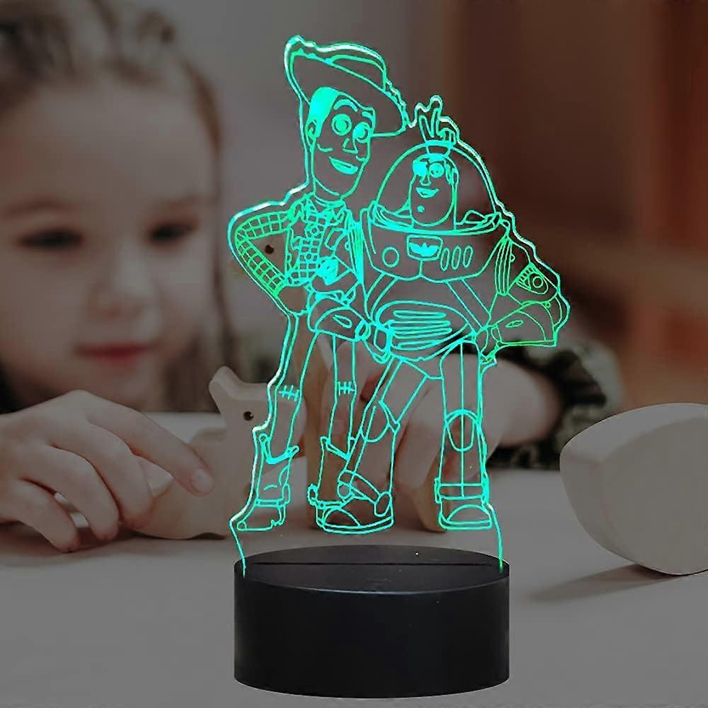 Toy Story Buzz Lightyear Sheriff Woody Night Light Cartoon Anime Figure ...