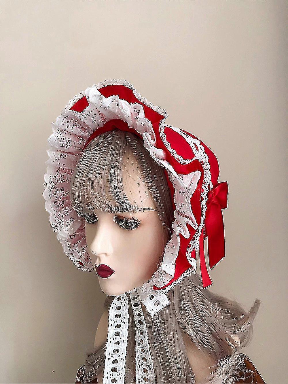 Medieval Vintage Maid Cosplay Pumpkin Cap Lace-up Adjustable Hat Women ...