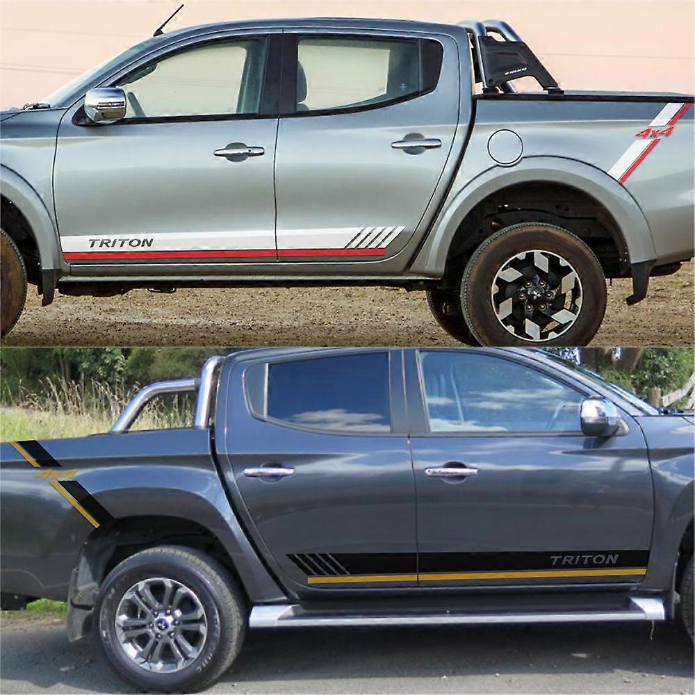 4Pcs Car Stickers Side Door Rear Trunk 4X4 Stripe Graphics For ...