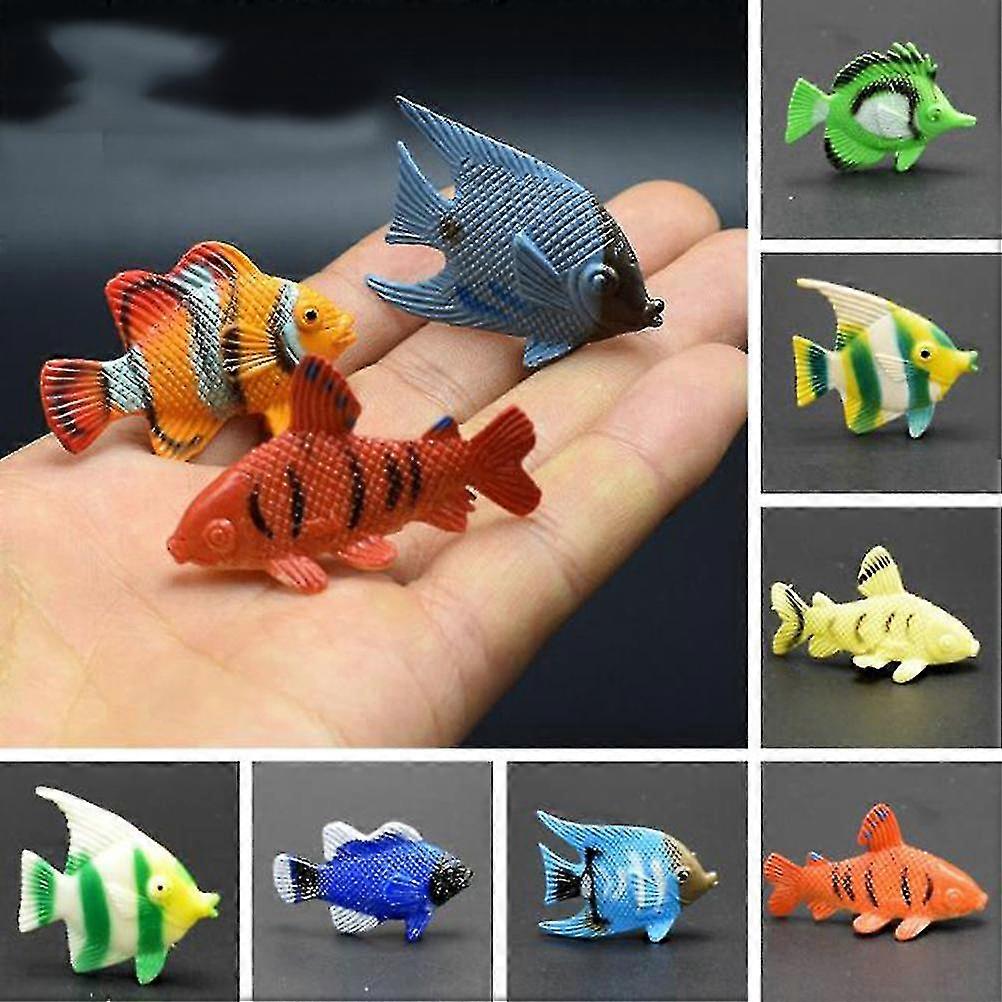 12 pcs Mini Tropical Ocean Fish Pet Figures Toy PVC Pool Fish Toy Early ...