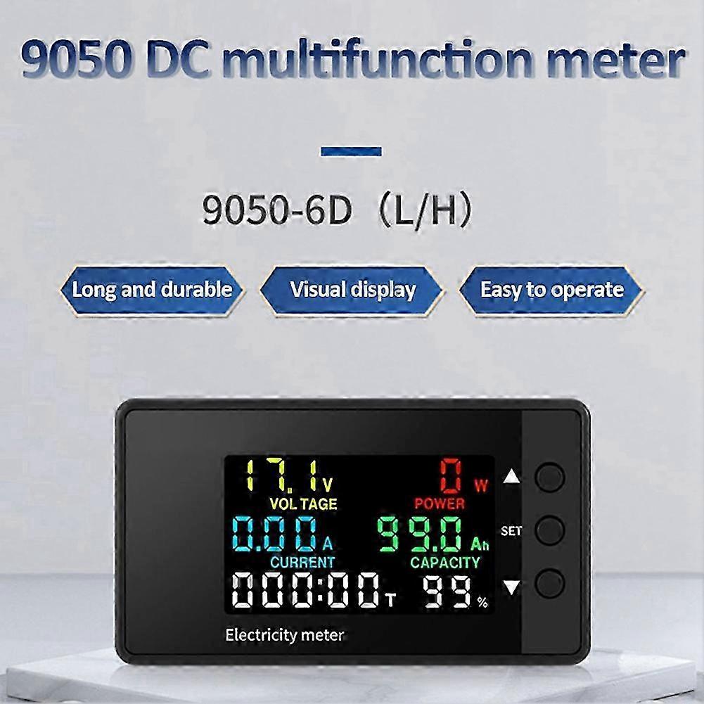 6-in-1 Voltmeter Ammeter Dc 7.5-100v Wattmeter Led Digital Electric ...