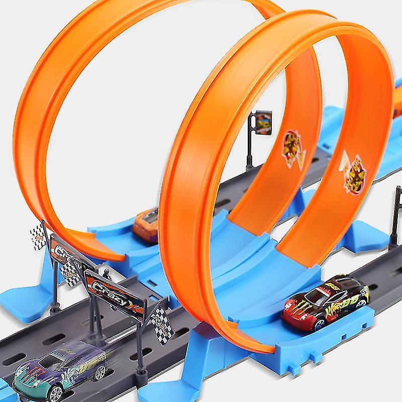 Stunt Speed Double Car Wheels Model Racing Track Diy Assembled Rail ...
