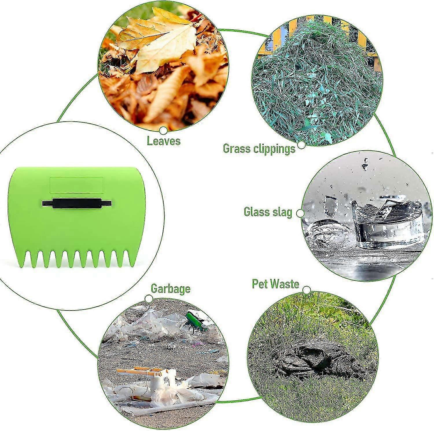 Leaf Scoops Handkrattor för trädgård och gård, Green Leaves Grabber ...